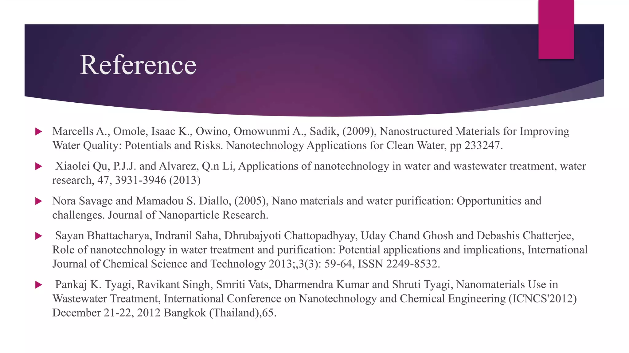 Nanotechnology for sustainable wastewater treatment | PPTX