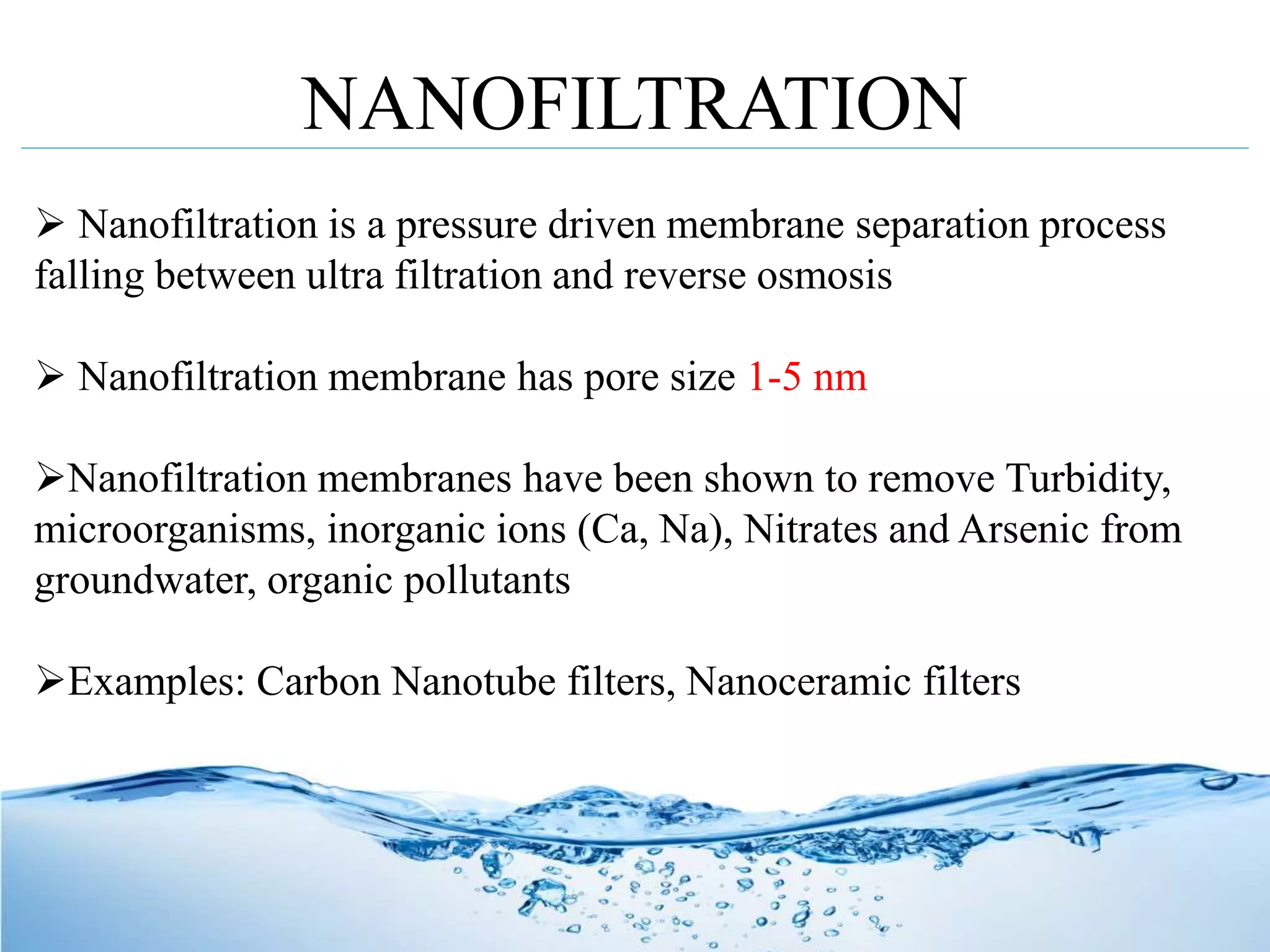 Nanotechnology for Water Treatment | PPTX