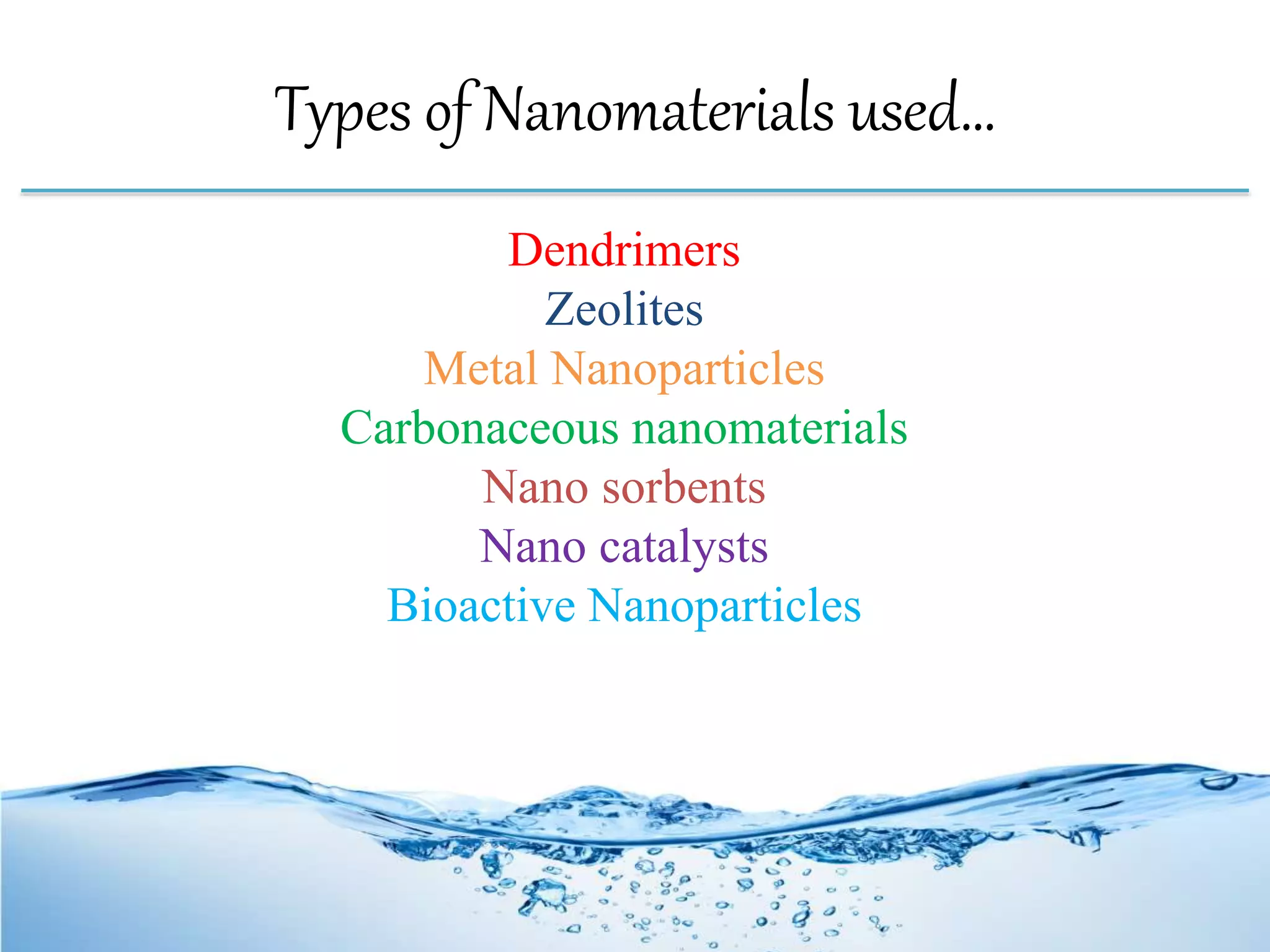 Nanotechnology for Water Treatment | PPTX