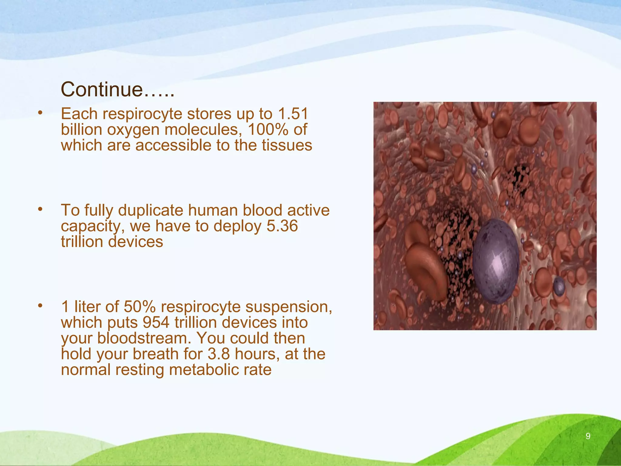 Nanotechnology in artificial RBC | PPT