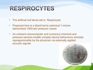Nanotechnology in artificial RBC | PPT