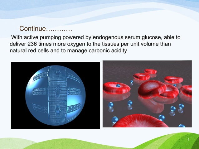 Nanotechnology in artificial RBC | PPT