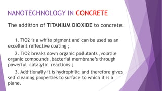 Nanotechnology in CIVIL ENGINEERING AND CONSTRUCTION | PPTX