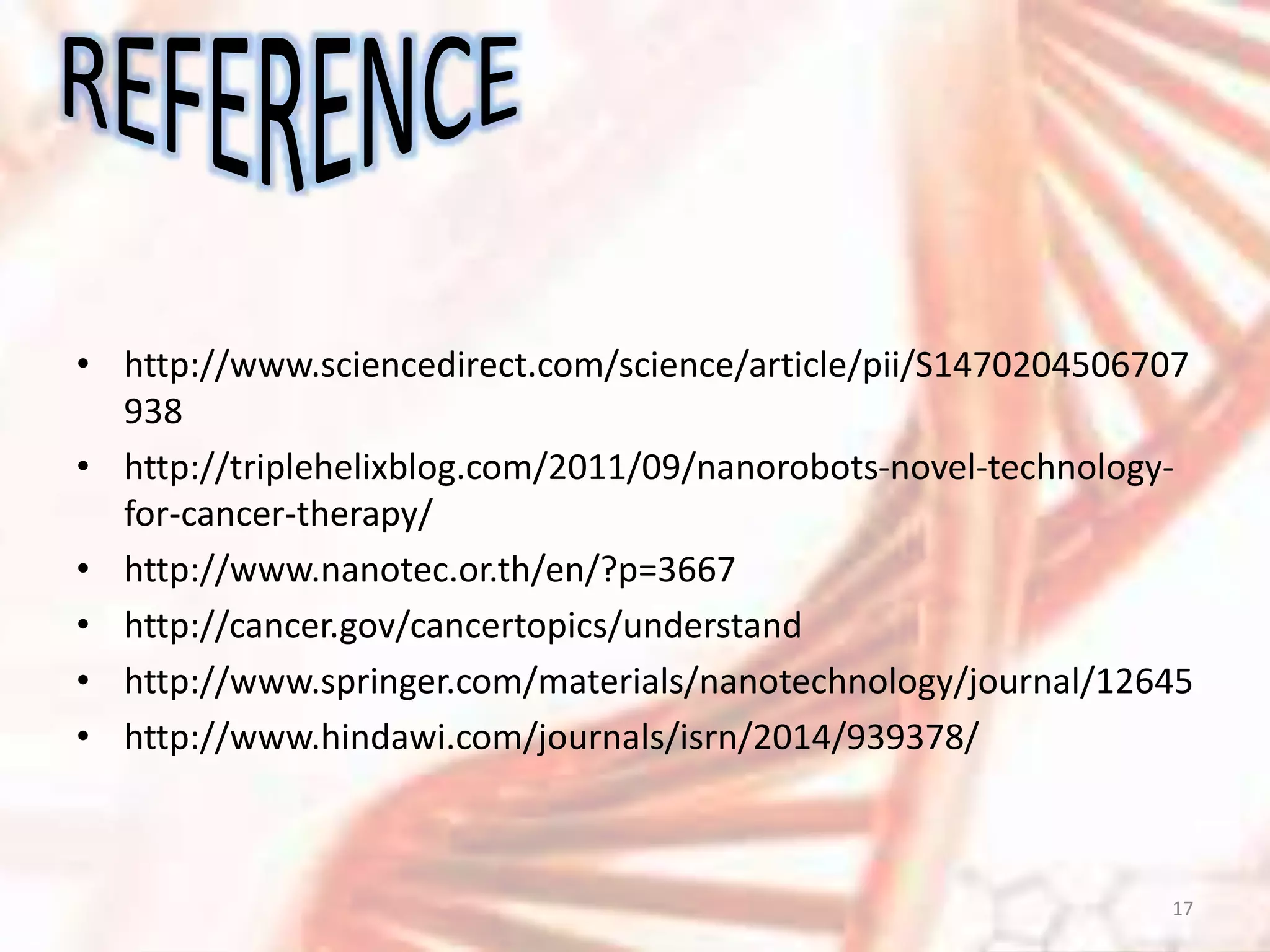 Nanotechnology in cancer therapy | PPTX