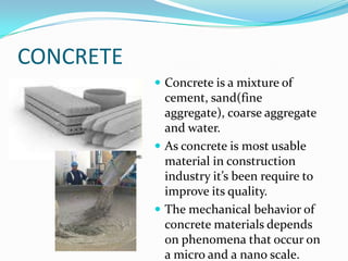 Nanotechnology In Civil Engineering | PPTX