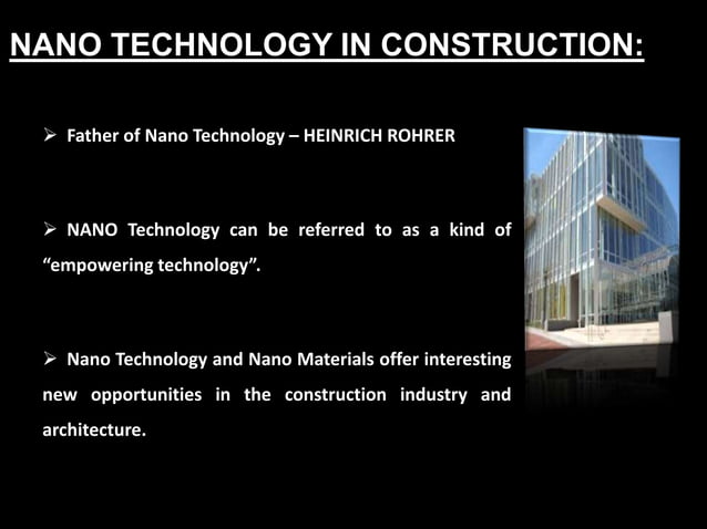 Nano technology in construction | PPT
