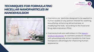 Nano Technology In Cosmetic Product Development - FoodResearchLab | PPT