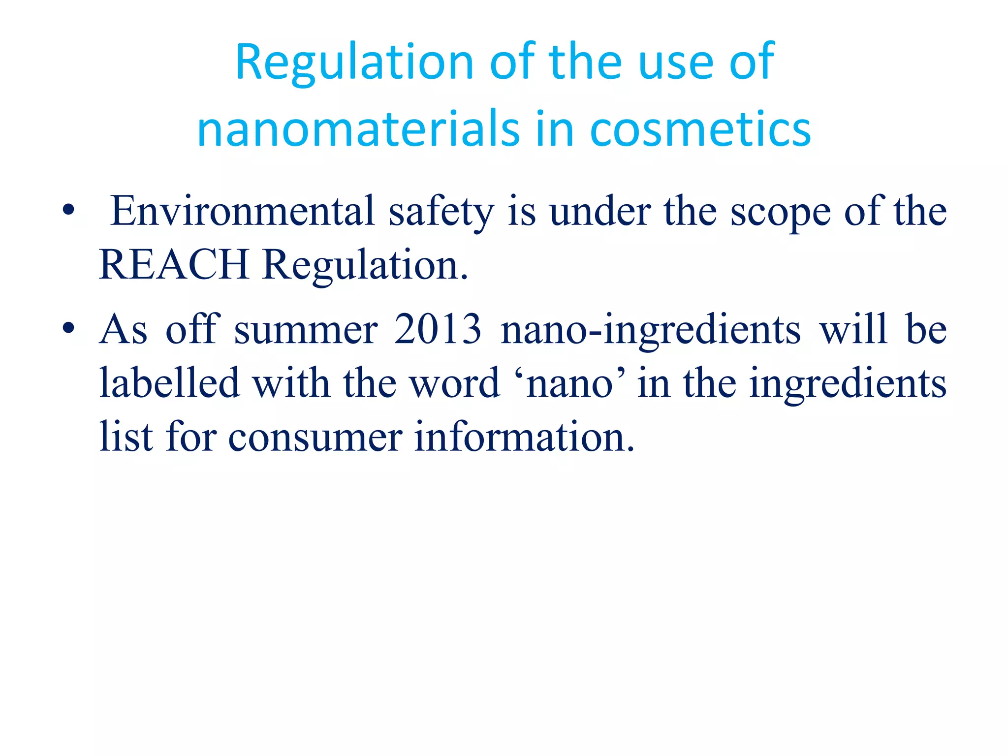 Nanotechnology in cosmetics | PPTX
