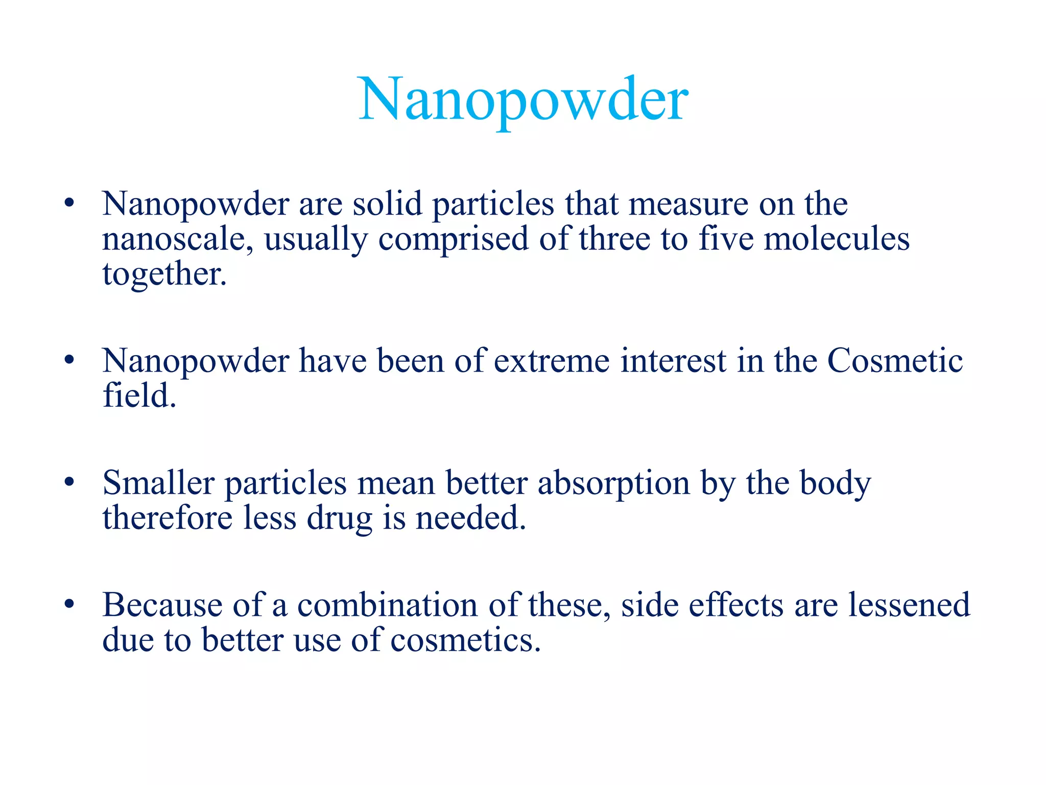 Nanotechnology in cosmetics | PPTX
