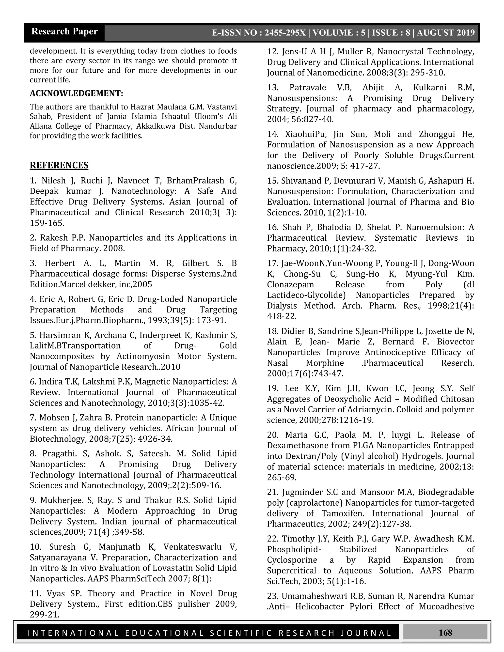 NANOTECHNOLOGY IN DEVELOPMENT OF DRUG DELIVERY SYSTEM | PDF | Chemistry ...