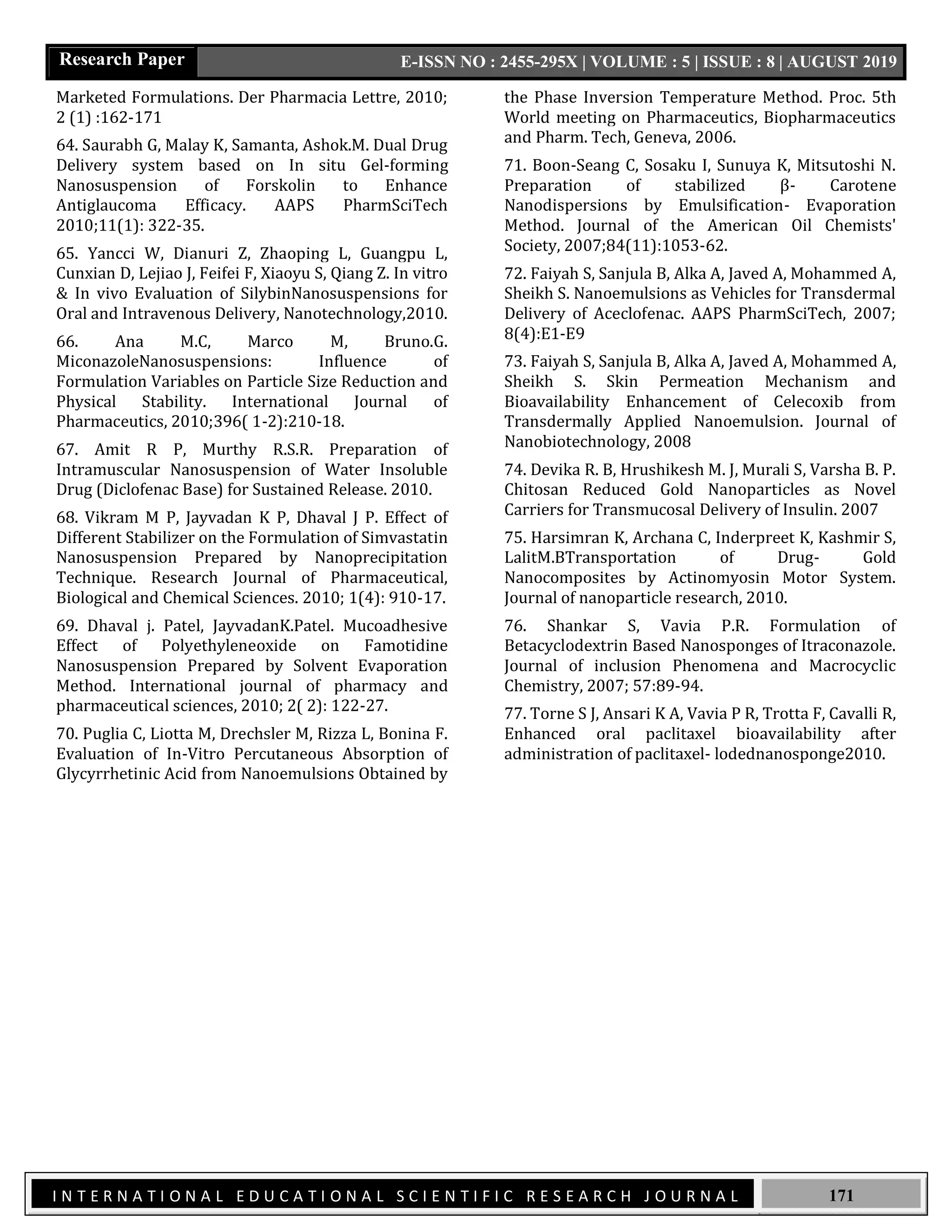 NANOTECHNOLOGY IN DEVELOPMENT OF DRUG DELIVERY SYSTEM | PDF