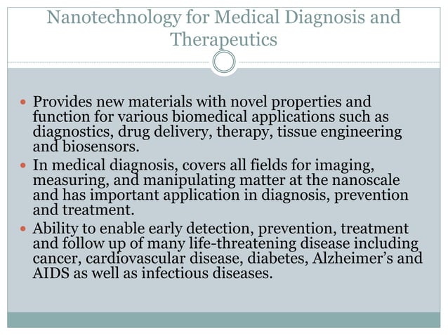 Nanotechnology in diagnostic pathology | PPTX | Chemistry | Science