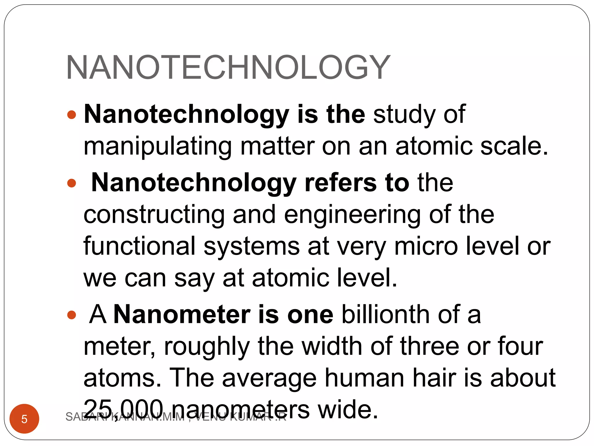 Nano technology in electronics | PPTX