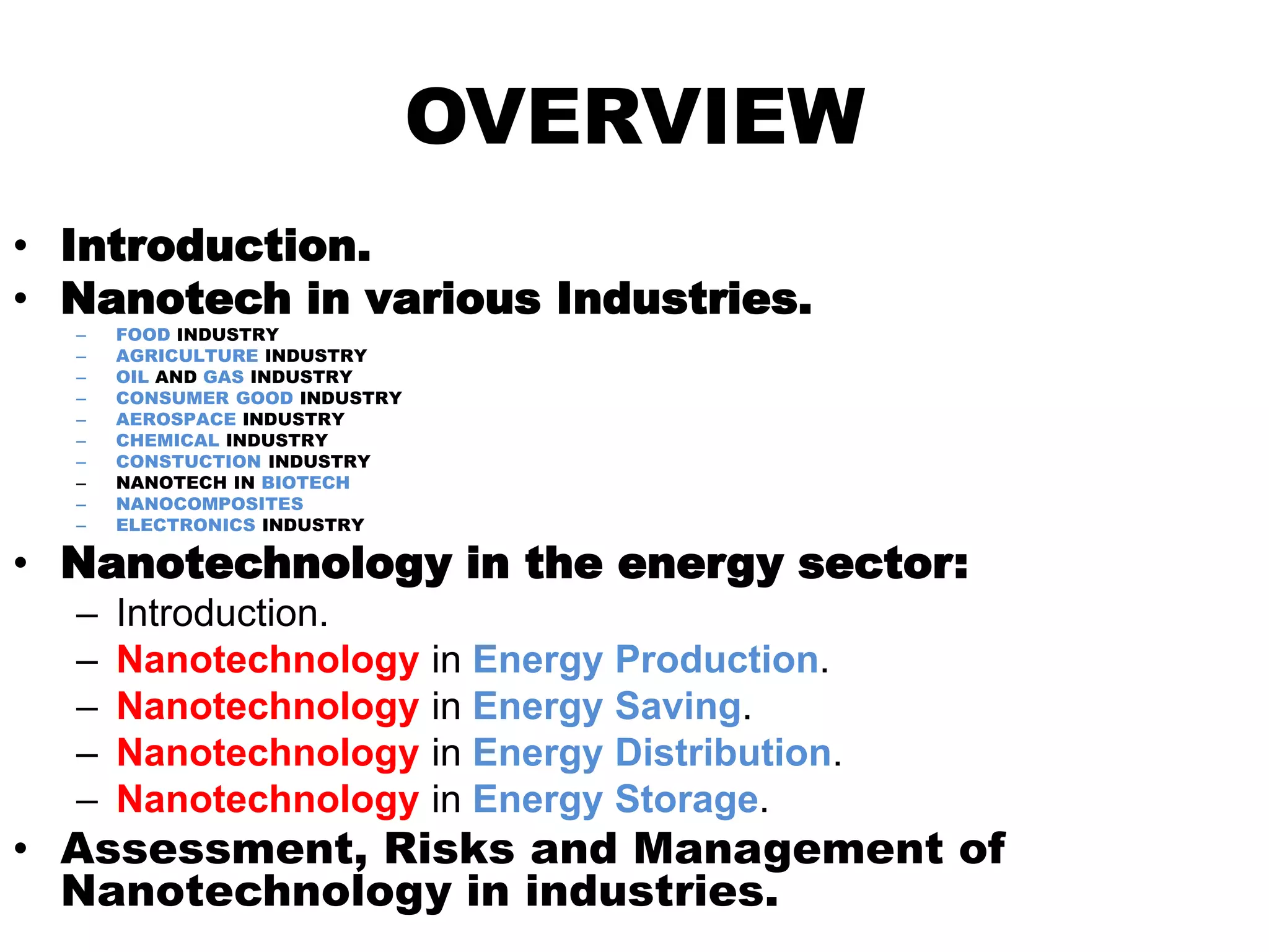 Nanotechnology in Industries | PPSX