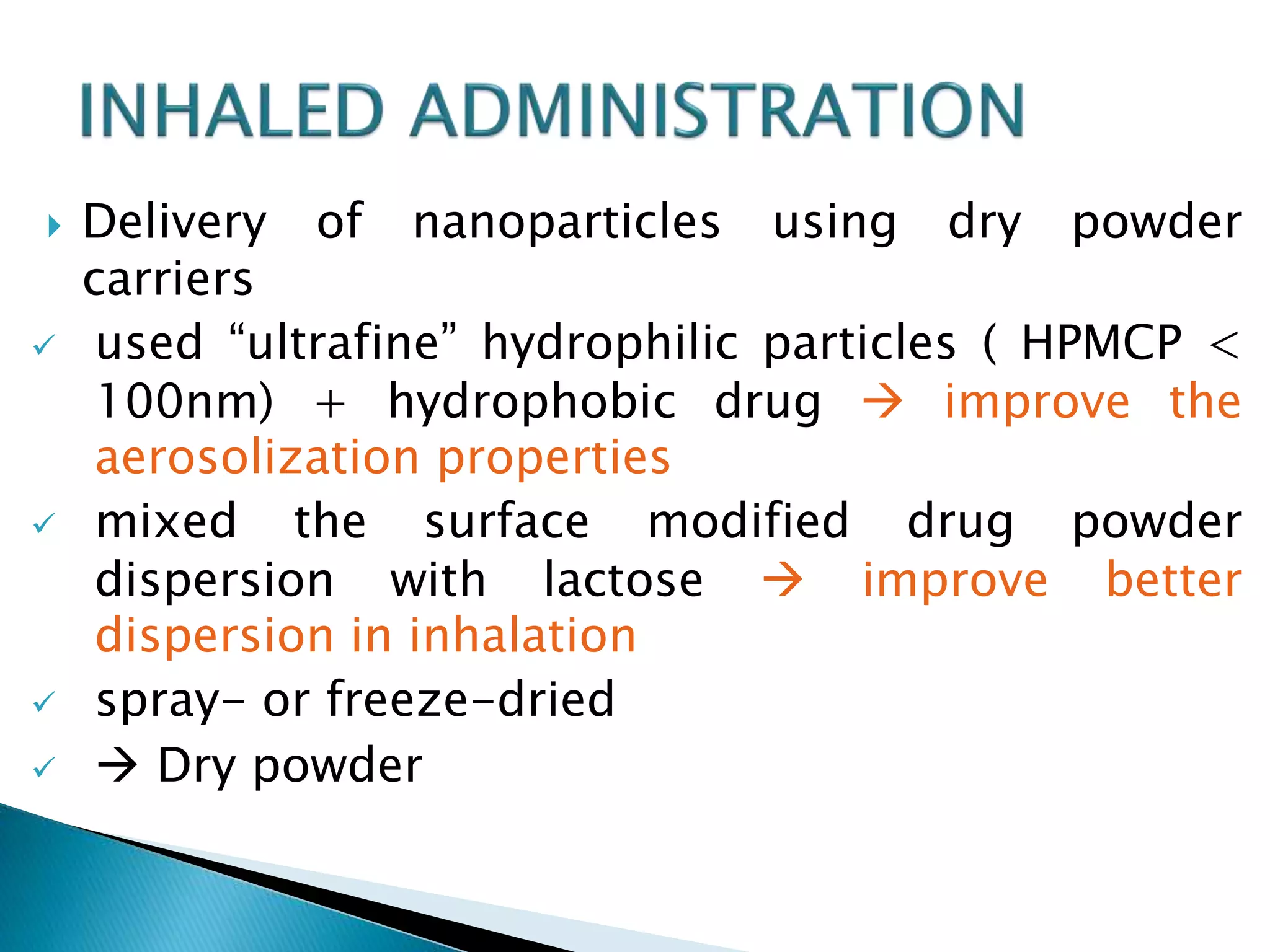 Nanotechnology in lung drug delivery | PPTX