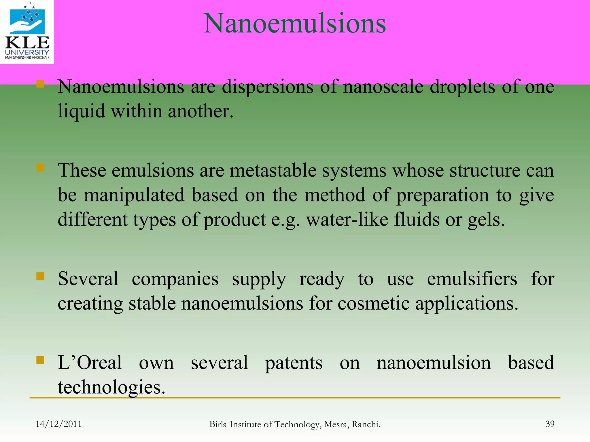 Nanotechnology in nutraceuticals and cosmetics | PPT