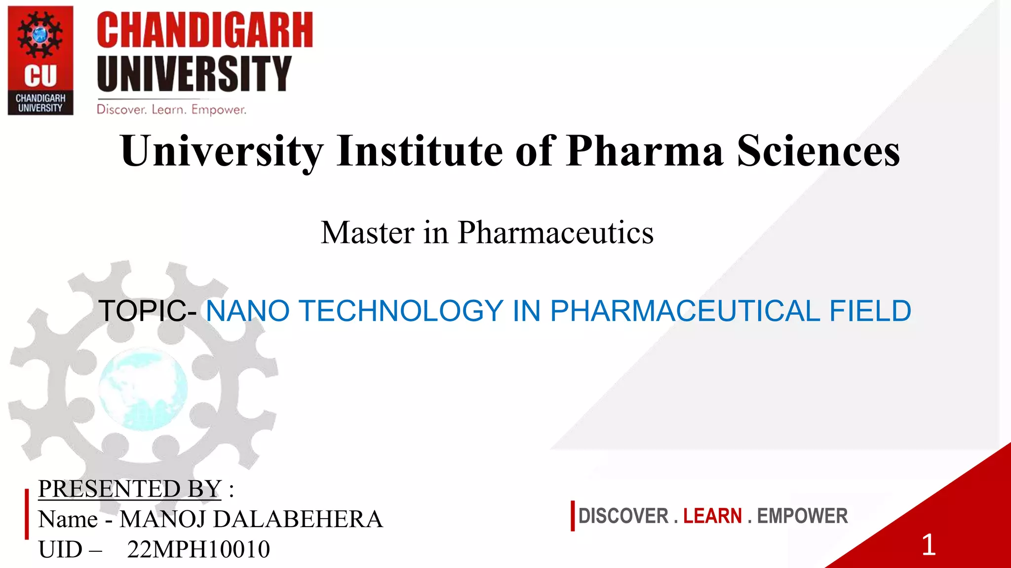 Nanotechnology in Pharmaceutical Field Slideshare | PPTX ...