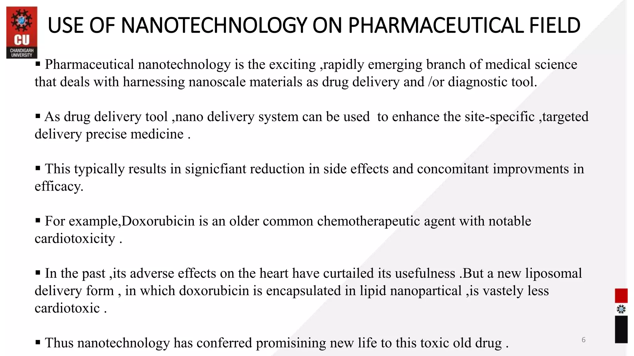 Nanotechnology in Pharmaceutical Field Slideshare | PPTX