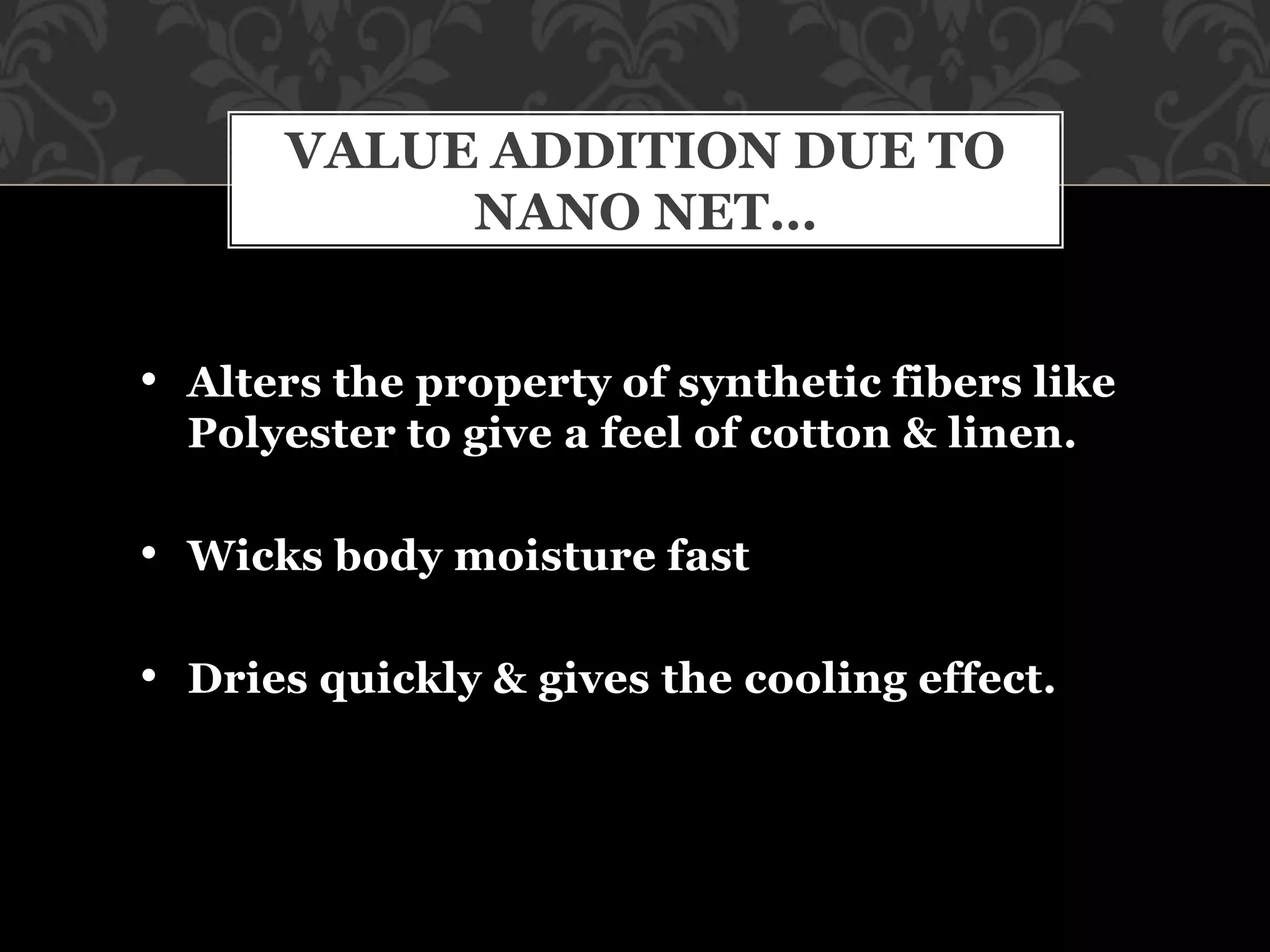 Nanotechnology in textile | PPTX | Chemistry | Science