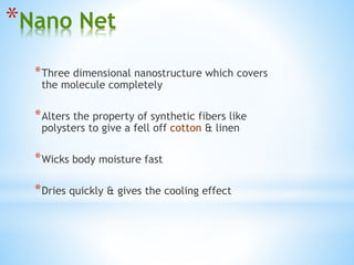 Nanotechnology in textiles | PPTX