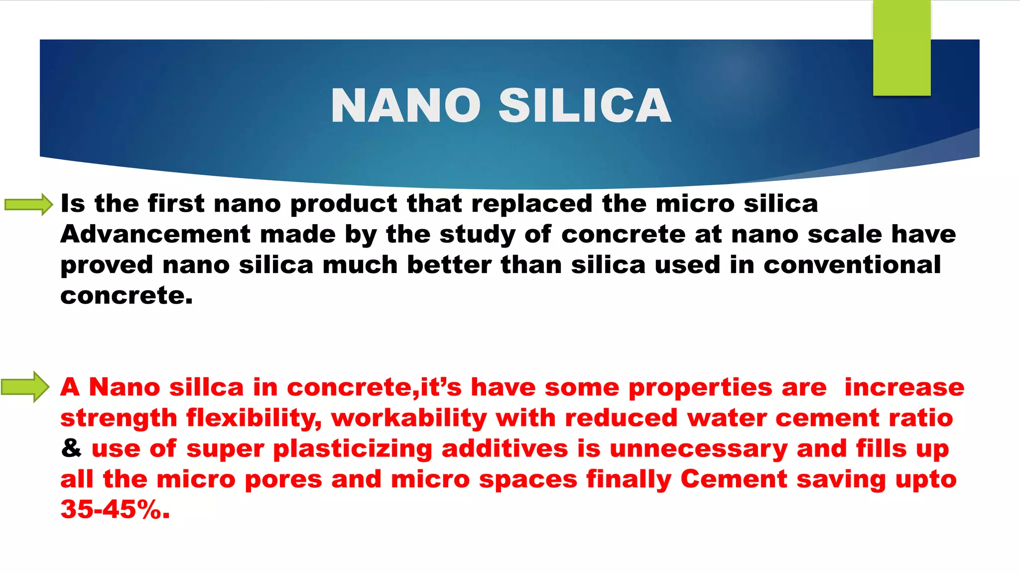 Nanotechnology & Nano materials in concrete | PPTX