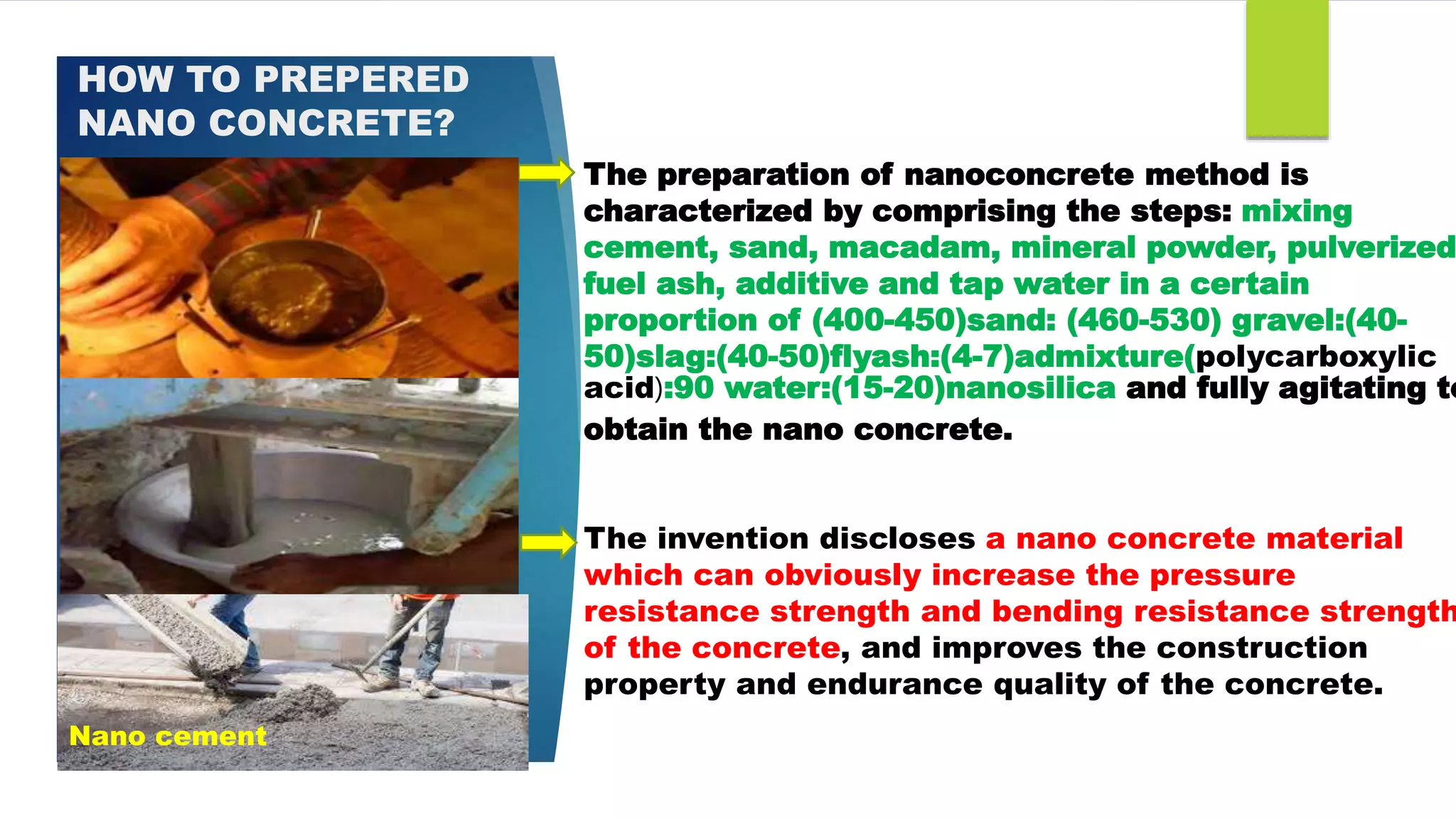 Nanotechnology & Nano materials in concrete | PPTX