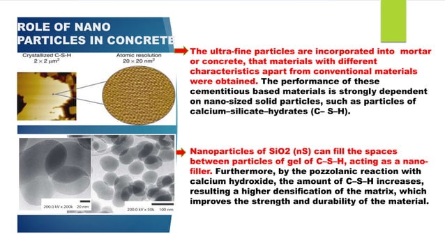 Nanotechnology & Nano materials in concrete | PPTX