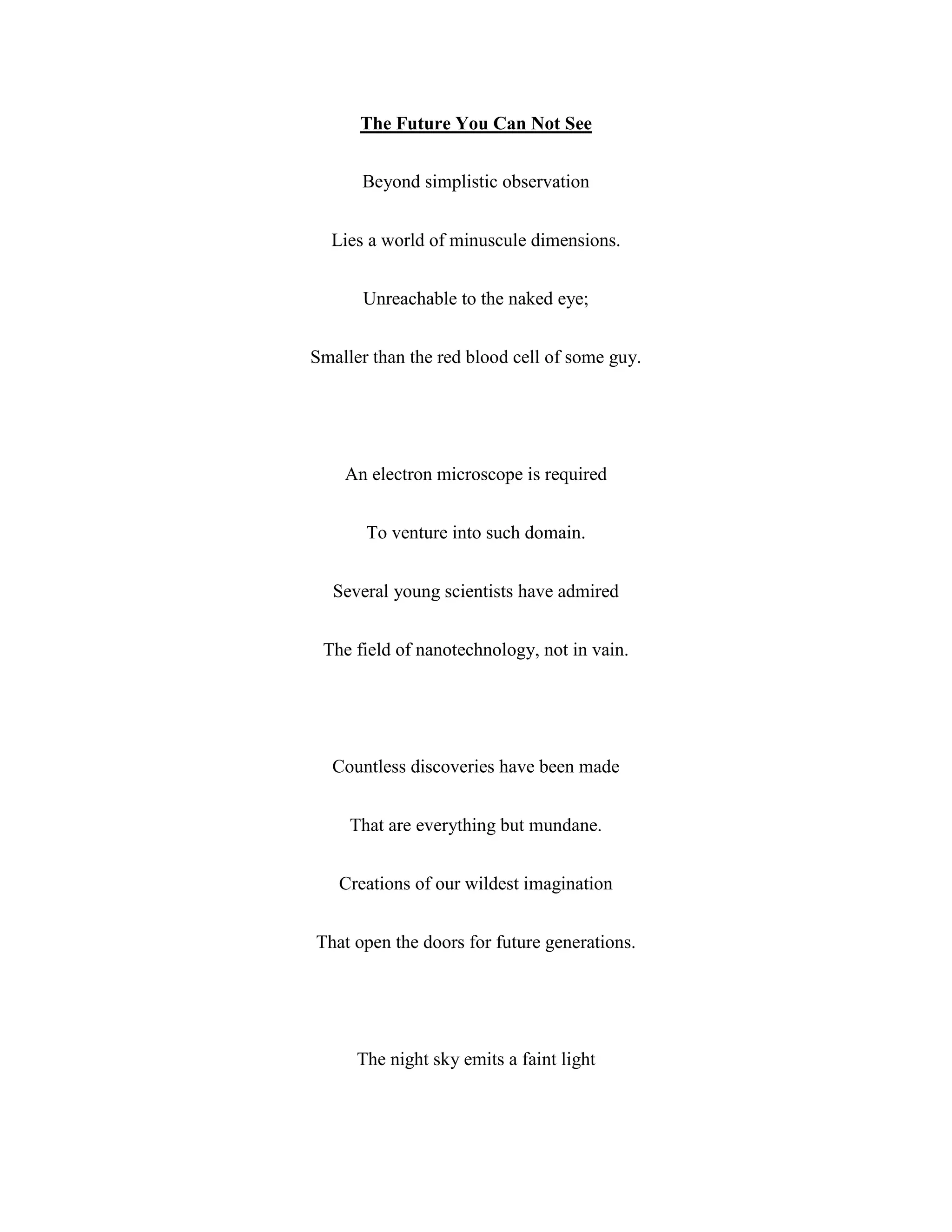 Nanotechnology poem | DOCX