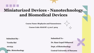 Nanotechnology ppt.pptx | Chemistry | Science