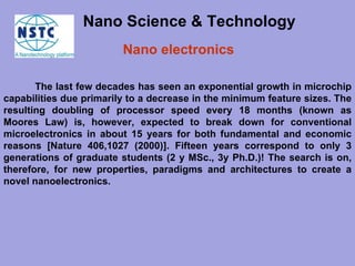 Nanotechnology Presentation For Electronic Industry | PPT