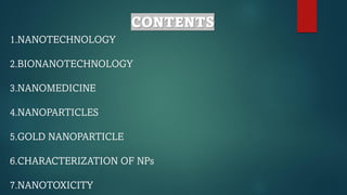 BIONANOTECHNOLOGYpdf | PPT