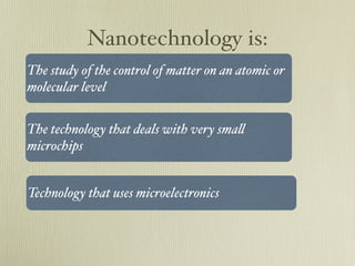 Nanotechnology Quiz | KEY