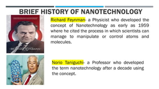 NANOTECHNOLOGY - What is nano technology and its used? | PPTX