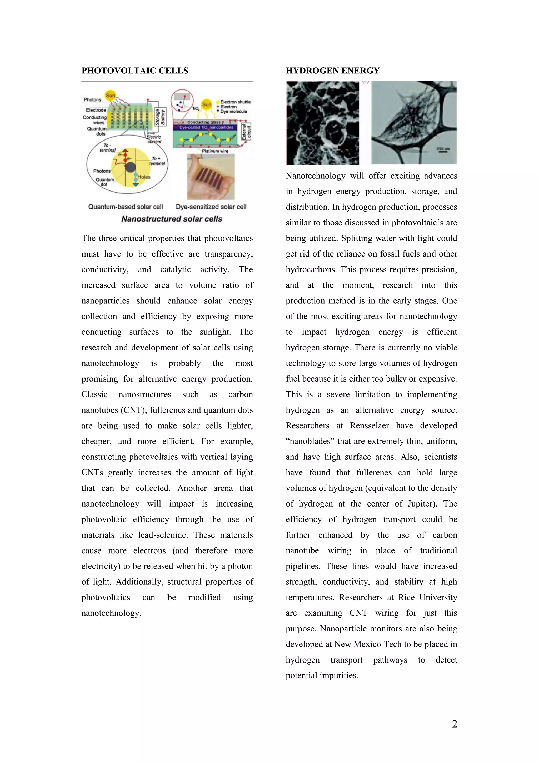 Nanotechnology in Renewable Energy Sources | PDF
