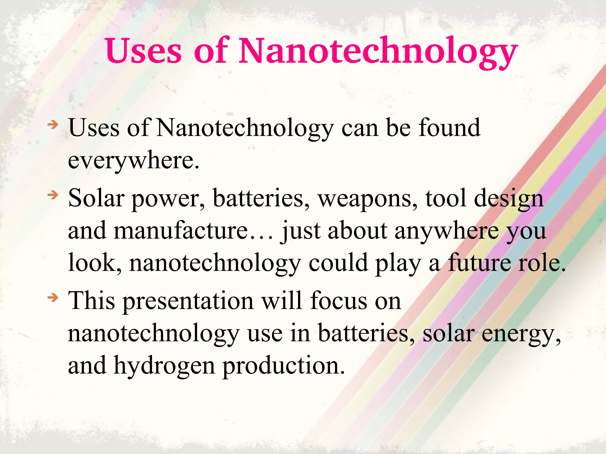 Nanotechnology in solar power | PPT