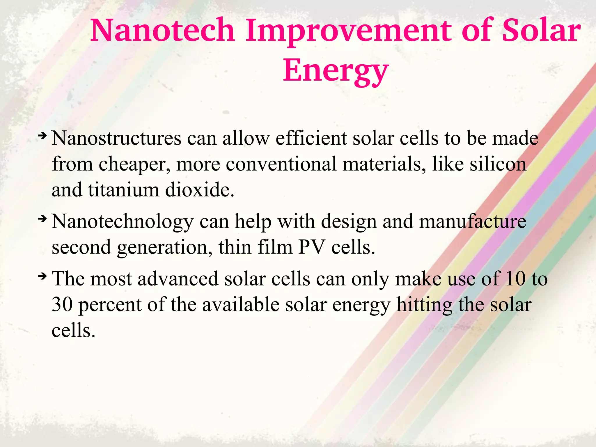 Nanotechnology in solar power | PPT