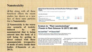 Nanotoxicity | PPTX