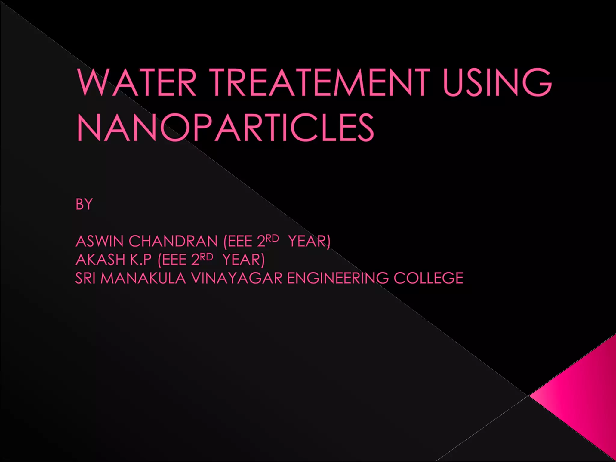 Nano water technology | PPTX | Science