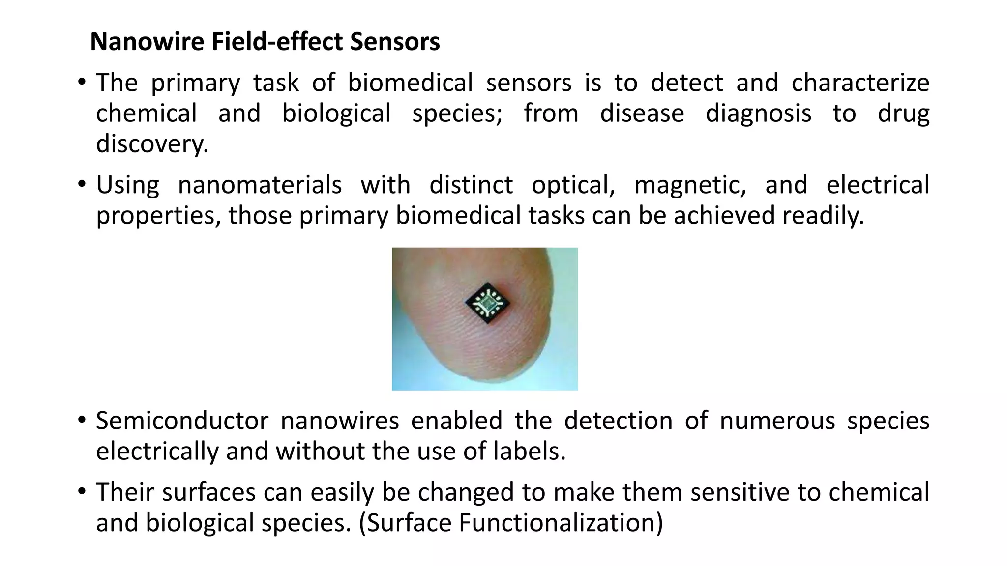 Nanowire Based FET Biosensors and Their Biomedical Applications. Fawad ...