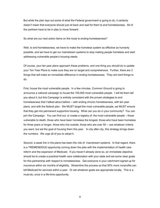 Remarks by Nan Roman, president of the National Alliance to End ...