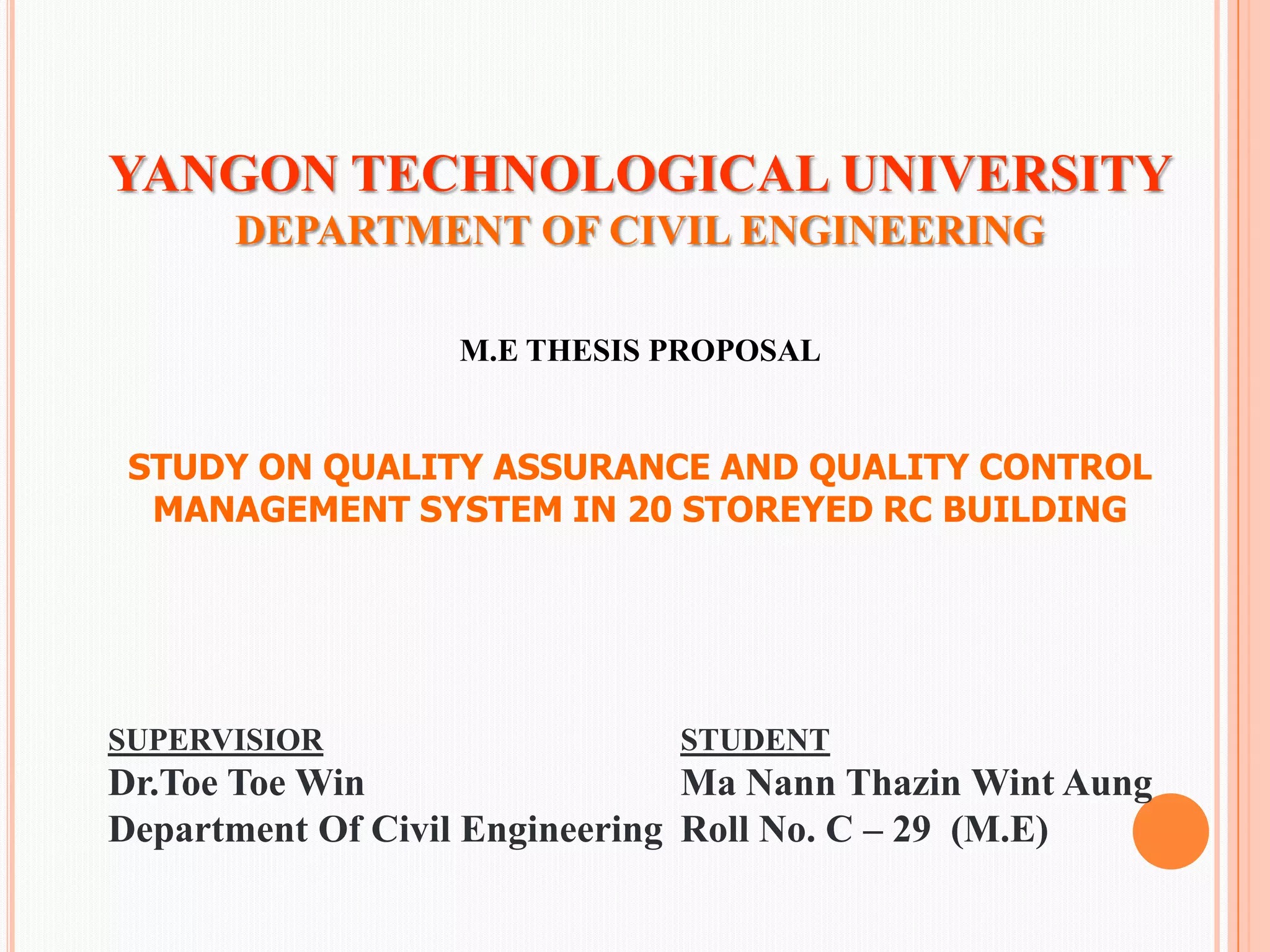 1. STUDY ON QUALITY ASSURANCE AND QUALITY CONTROL MANAGEMENT SYSTEM IN ...