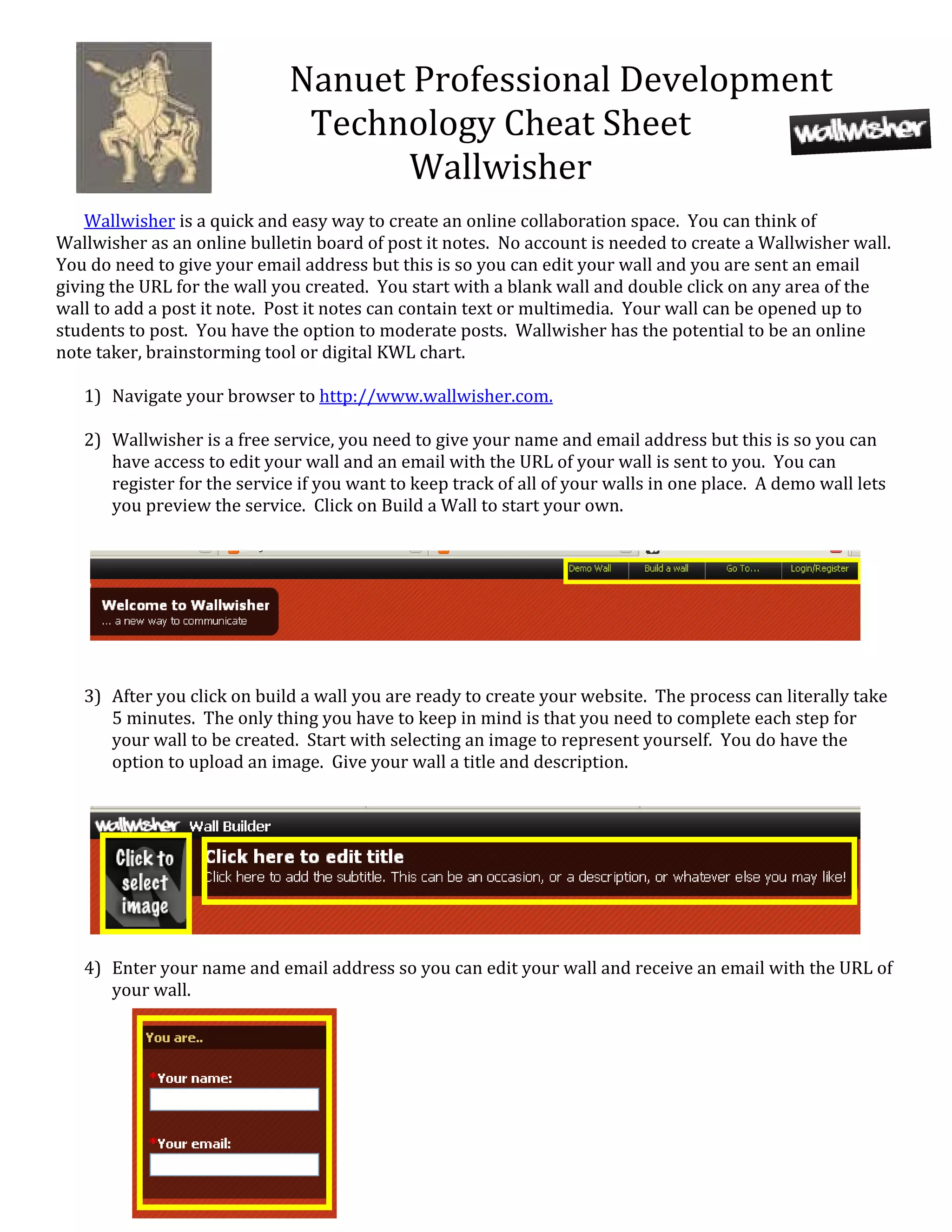 Nanuet pd wallwisher | PDF