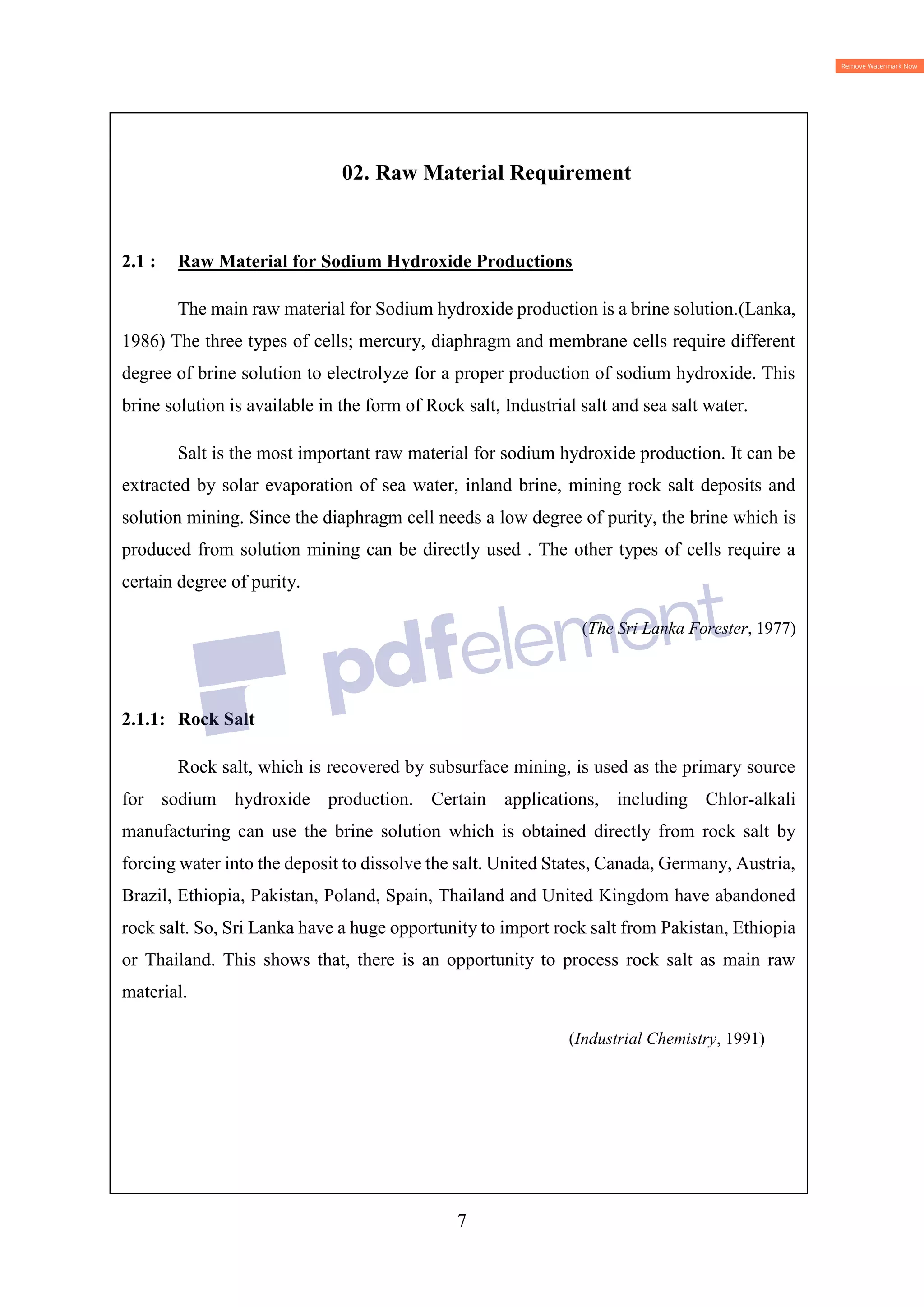 NaOH production | PDF