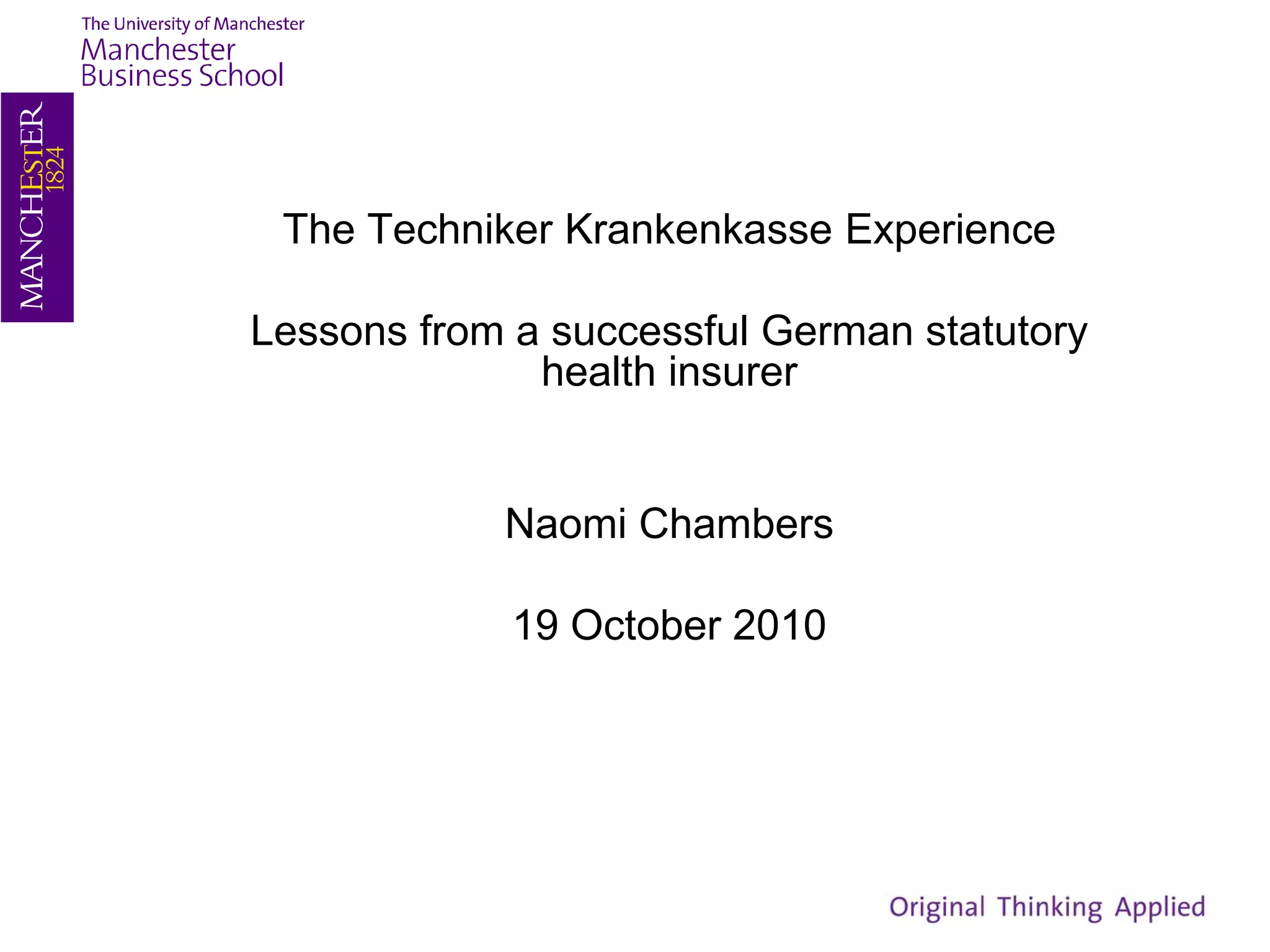 Naomi chambers: The Techniker Krankenkasse Experience | PDF