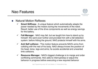 NAO Programming using .NET and Webots 01-Introduction to NAO | PDF