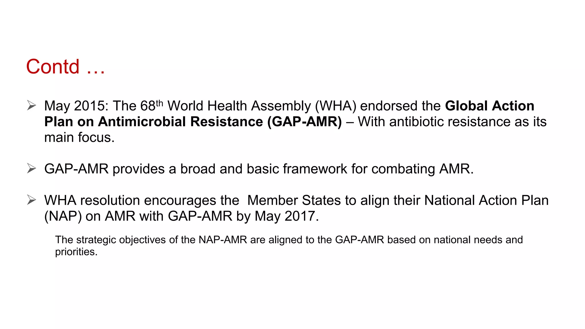 Global and National Action Plan on Anti-Microbial Resistance | PPTX