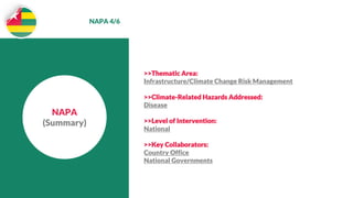 National Adaptation Plan for Actions(NAPA) And The National Appropriate ...