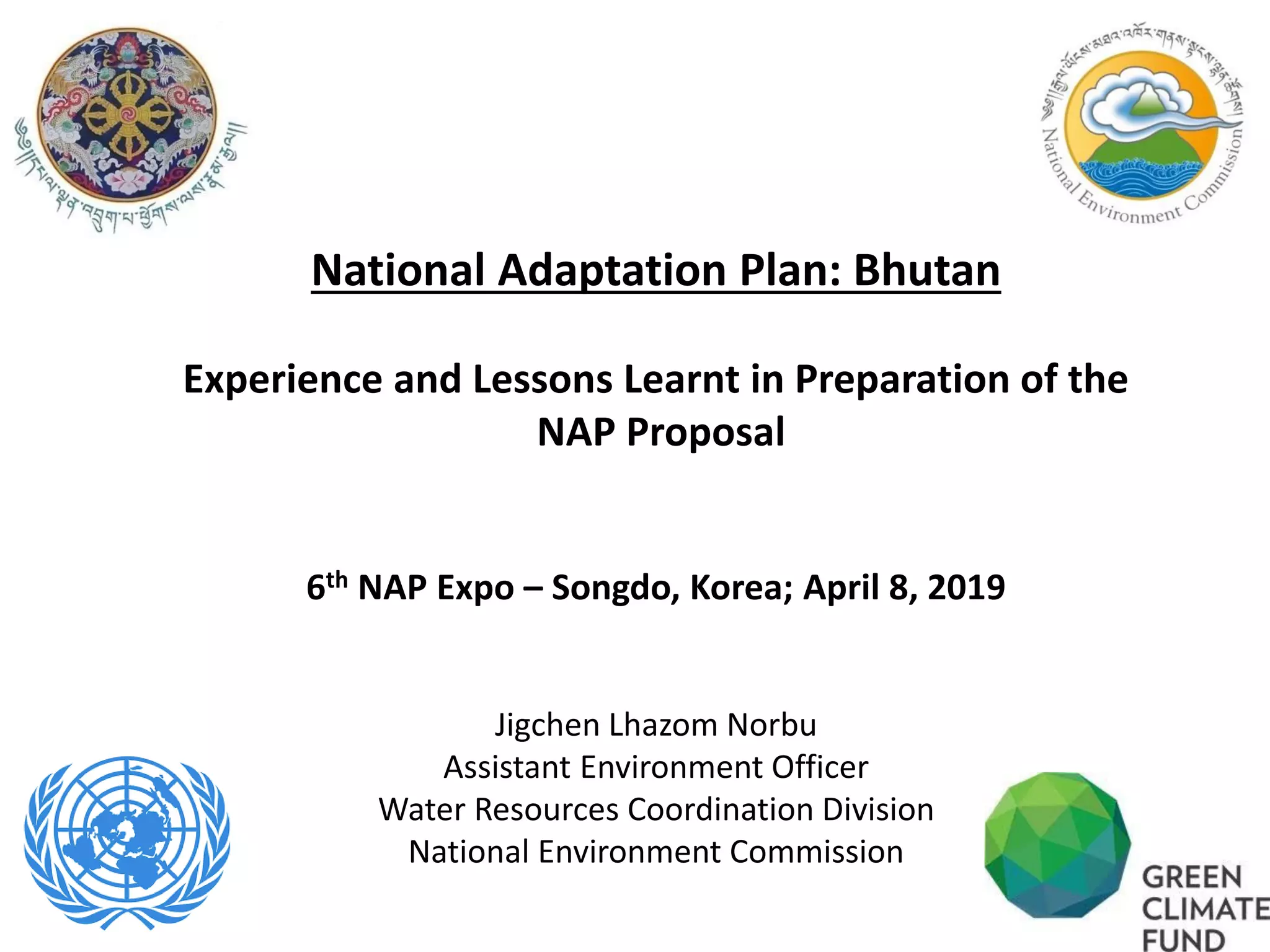 2.1.1. Country approaches in designing the formulation of NAPs - Bhutan ...