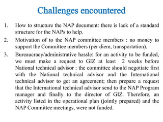 TOGO's experience in the context of formulation and implementation of ...