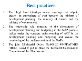 TOGO's experience in the context of formulation and implementation of ...